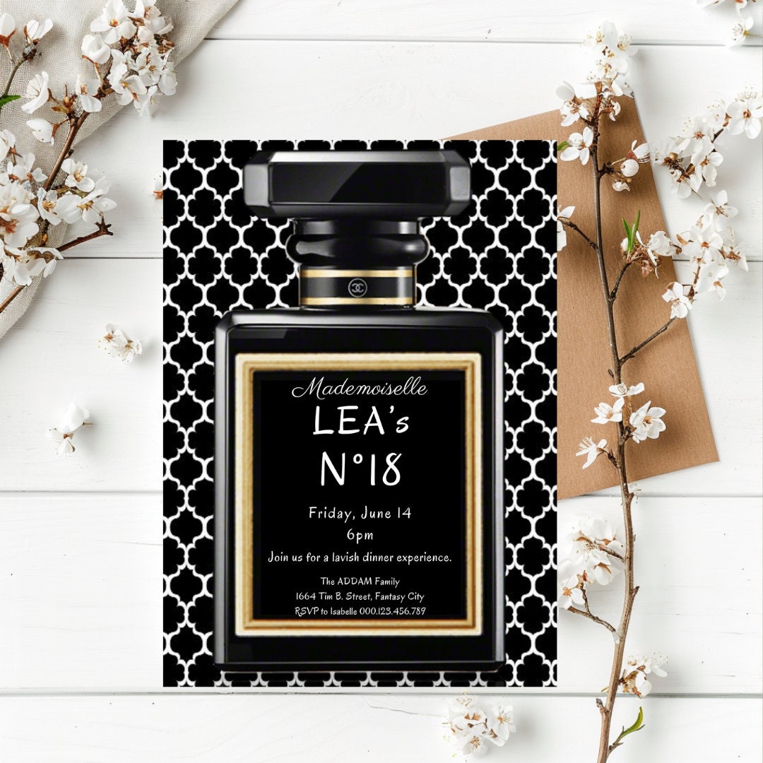 Editable Perfume Theme Party Invitation, Perfume Swap, Paris Theme ...