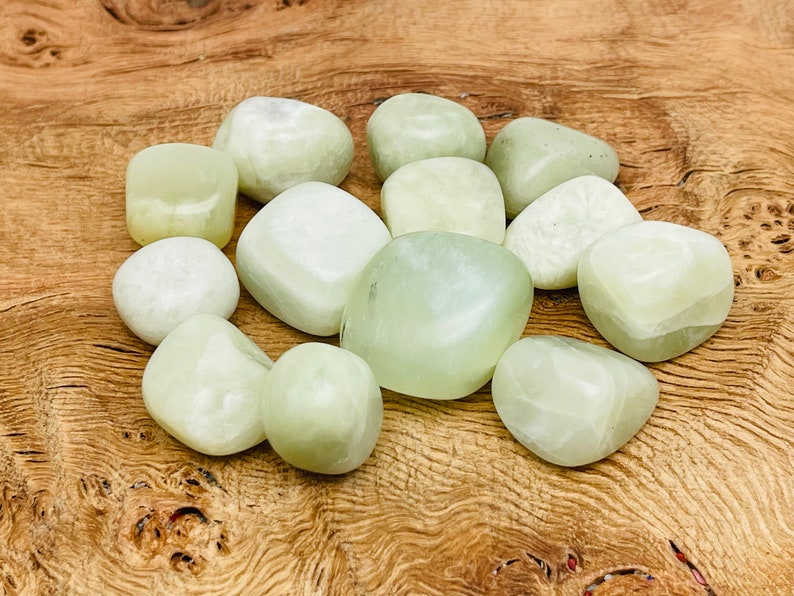 Light Jade Tumbled Stone New Jade Crystal Serpentine - Etsy