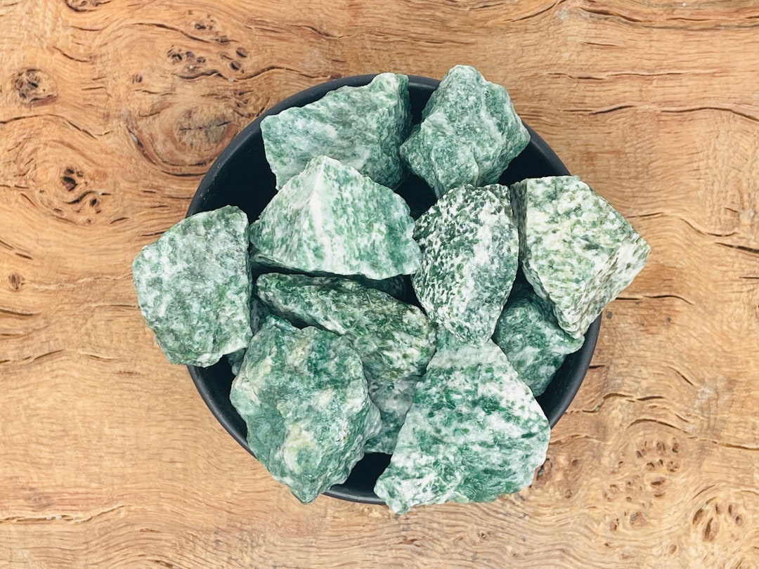 Qinghai Rough Stone - Raw Green Dot Jade Chinese Crystal - Energy ...