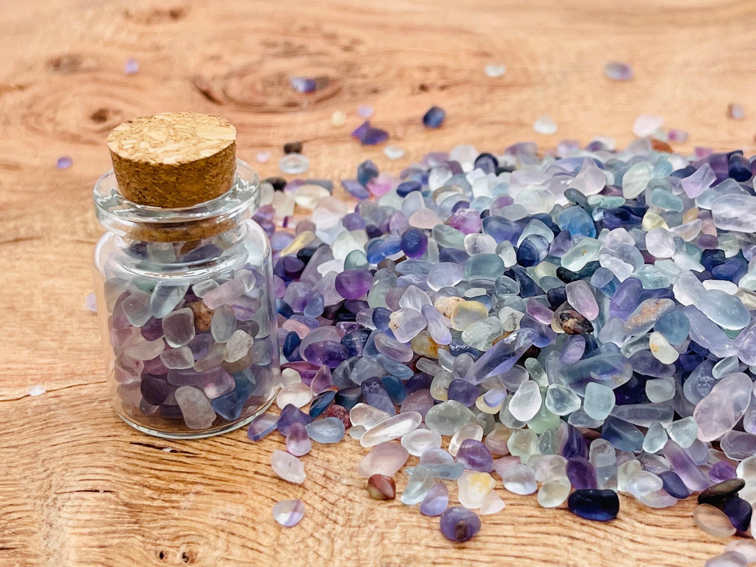 Fluorite Crystal Chips - Tiny Crystals for Candles - Mini Tumbled Stone ...
