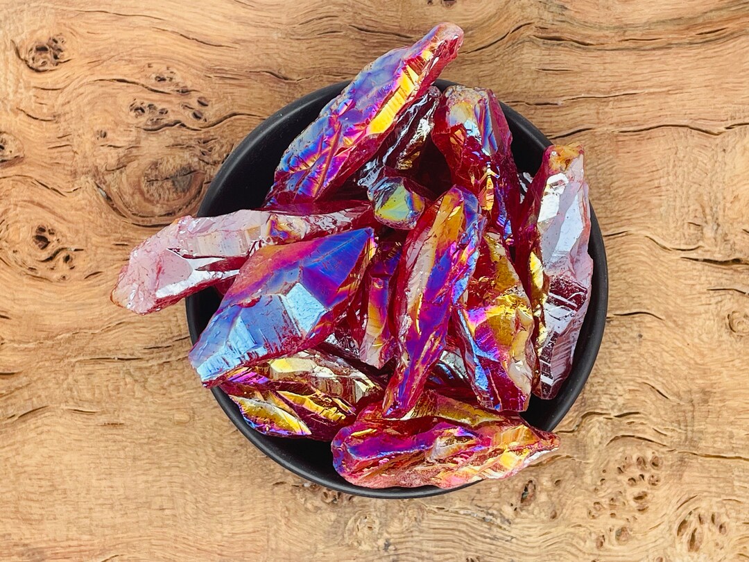 Rough Red Aura Crystal Point - Rainbow Aura Quartz Point - Gemstone ...
