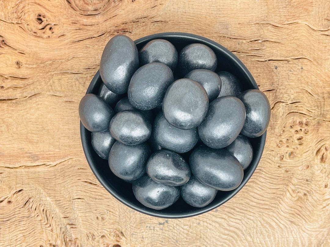 Shungite Tumbled Stone - Tumbled Stone - Natural Black Shungite ...