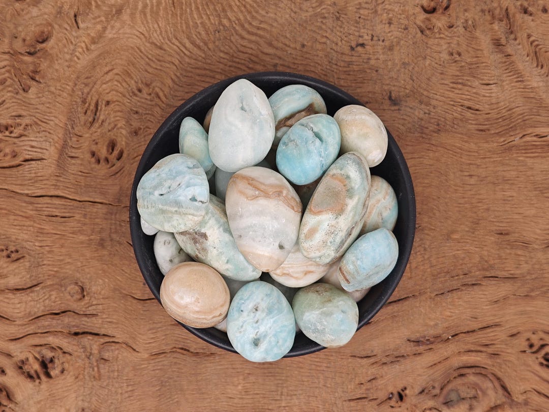 Blue Hemimorphite Tumbled Stone - Mineral Specimen - Throat Chakra ...