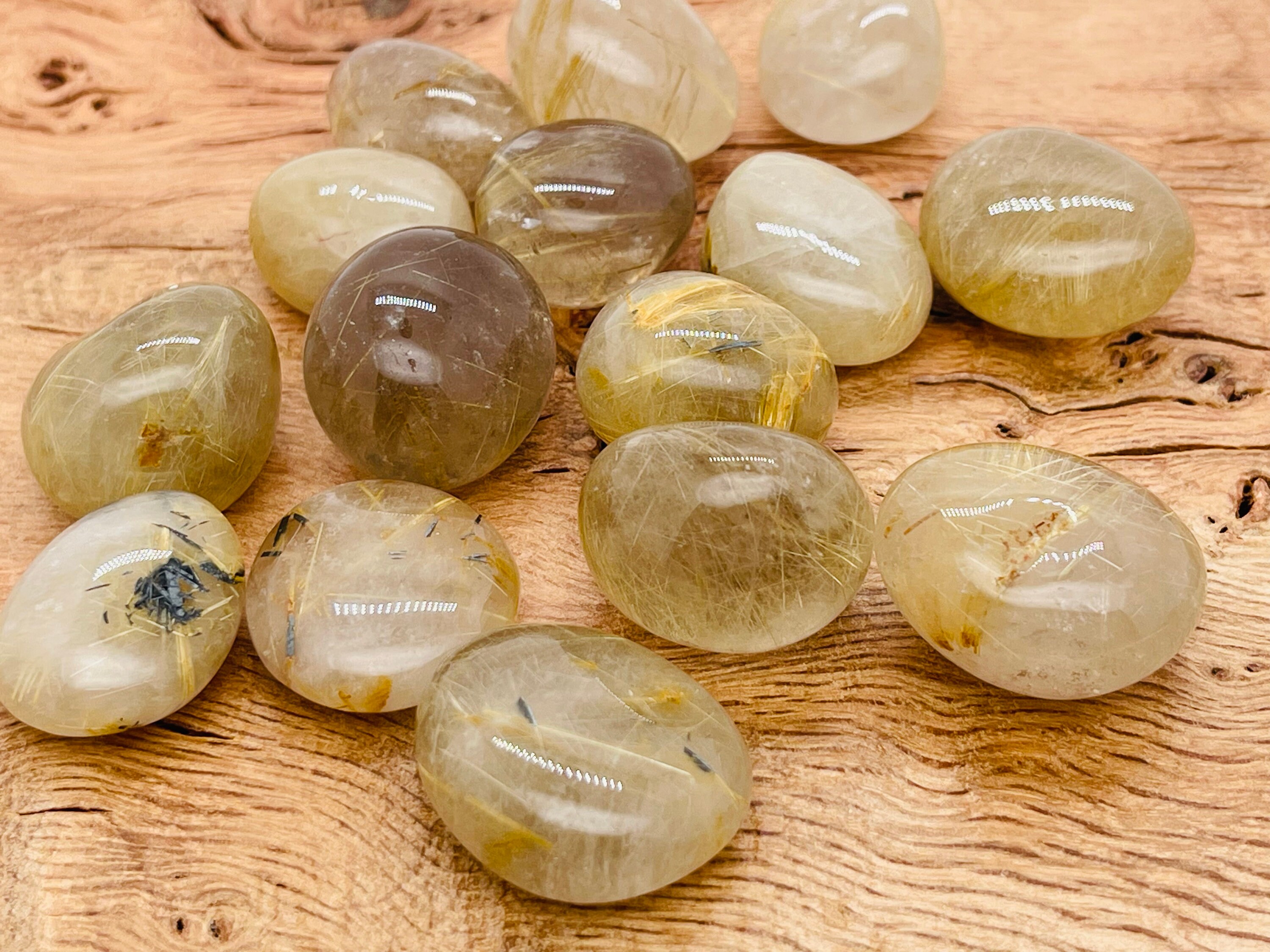 Golden Rutilated Quartz Tumbled Crystal - Polished Golden Rutilated ...