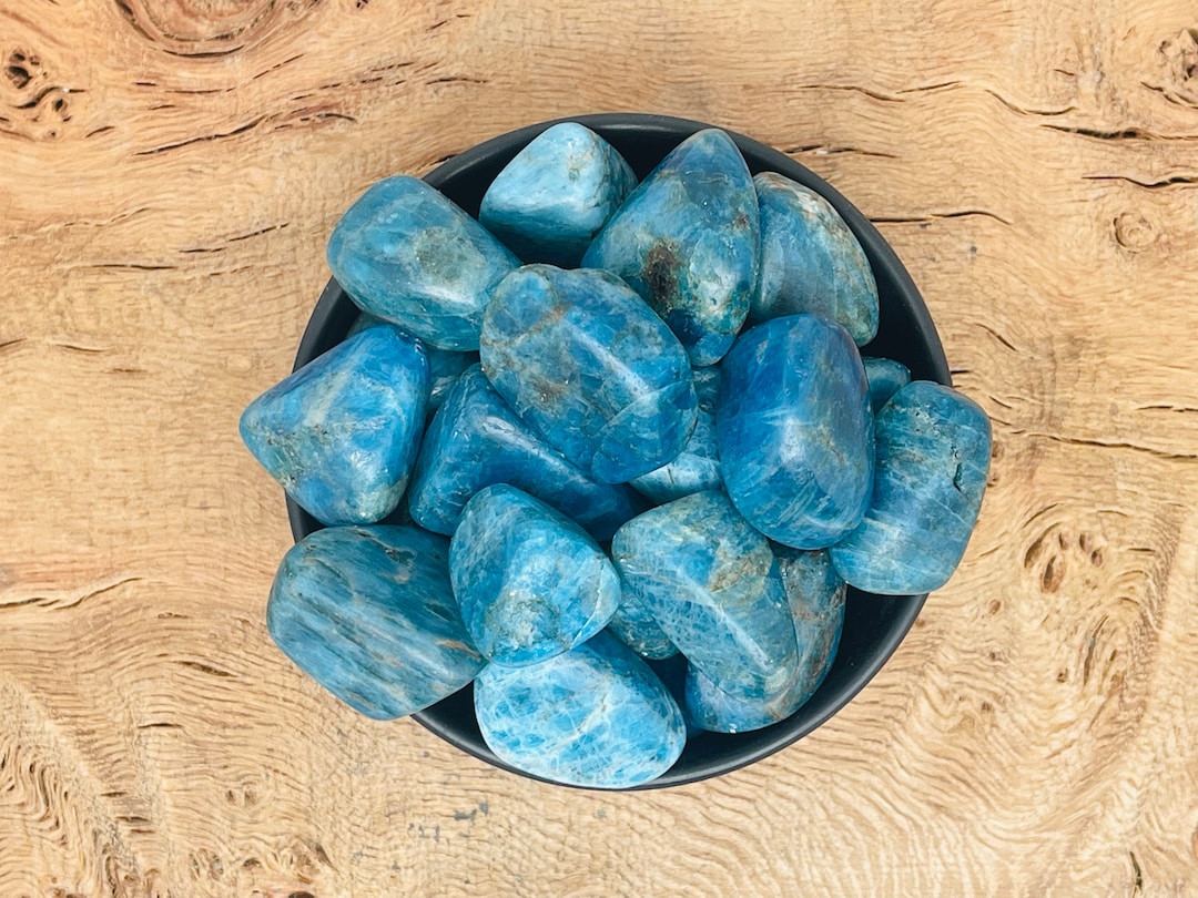 Blue Apatite Tumbled Stone: High Grade Quality Crystals - Etsy
