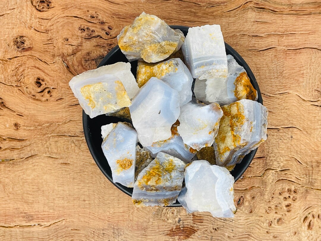 Blue Lace Agate Rough Stone - Raw Crystals Minerals Gemstones - Blue ...