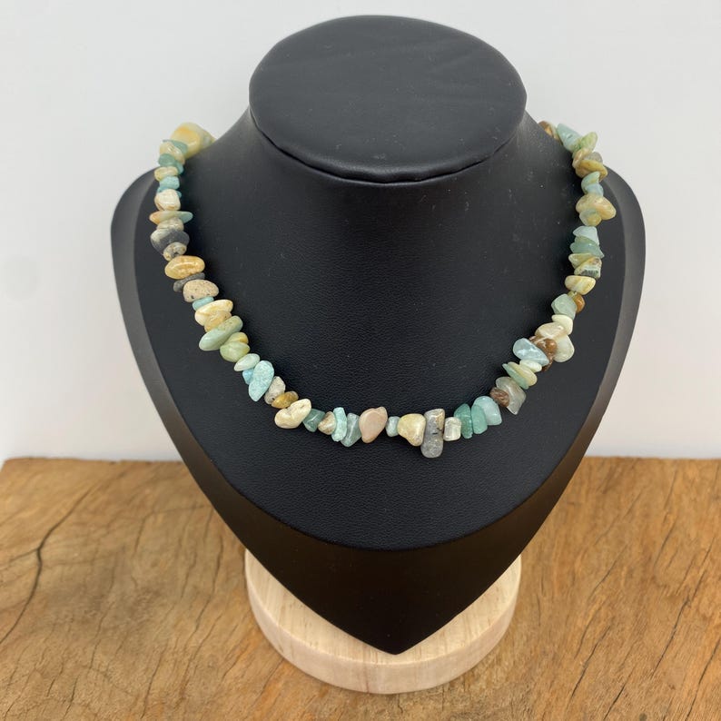 Caribbean Calcite Chip Necklace - Healing Gemstone Jewelry - Handmade ...