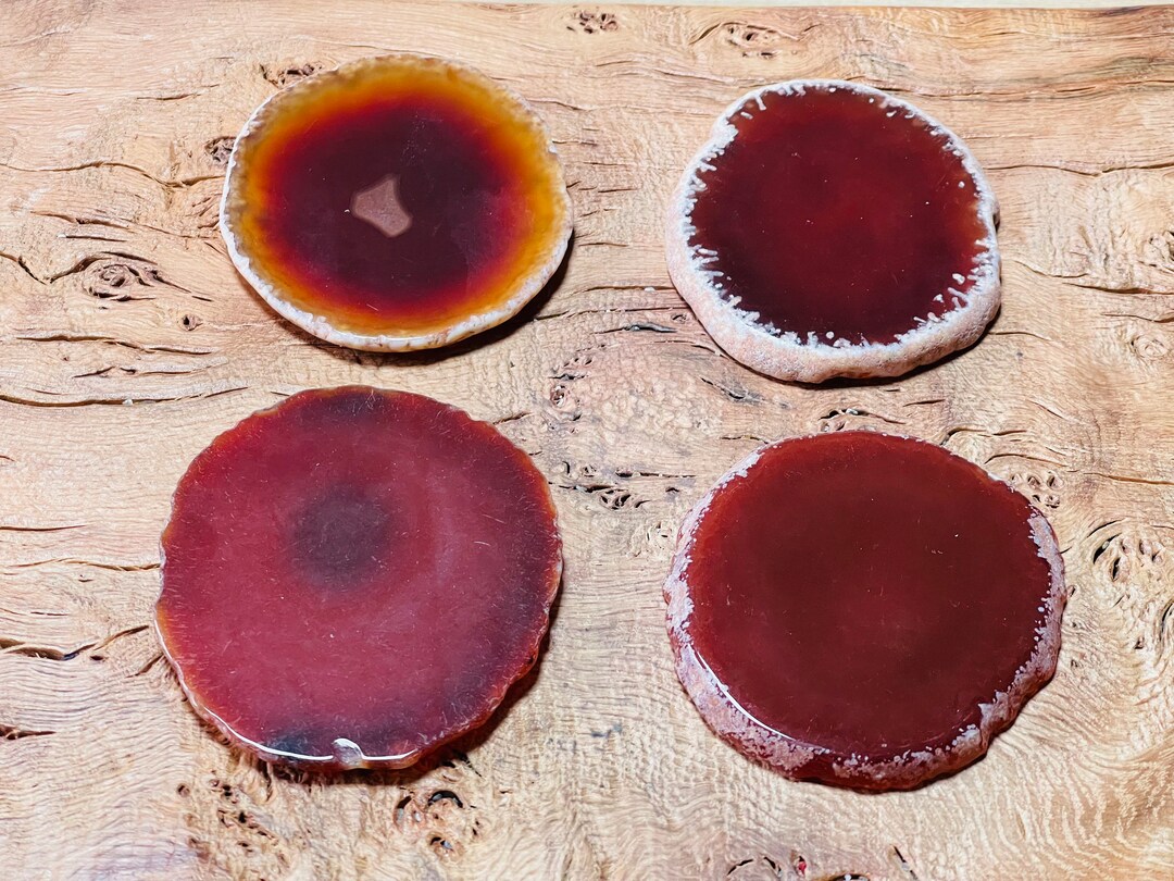 Red Agate Slice Round Shape - Agate Slab Geode - Genuine Agate Slice ...