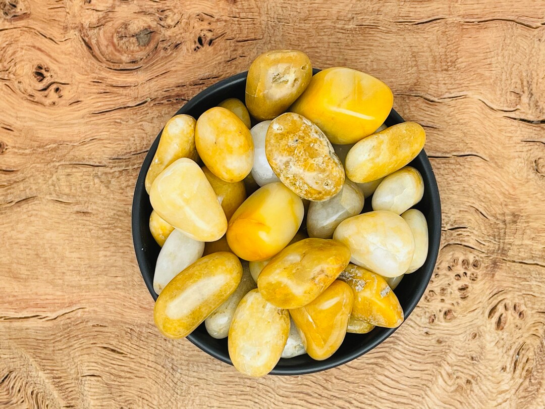 Yellow Jade Tumbled Stone - Natural Yellow Jade - Healing Energy ...