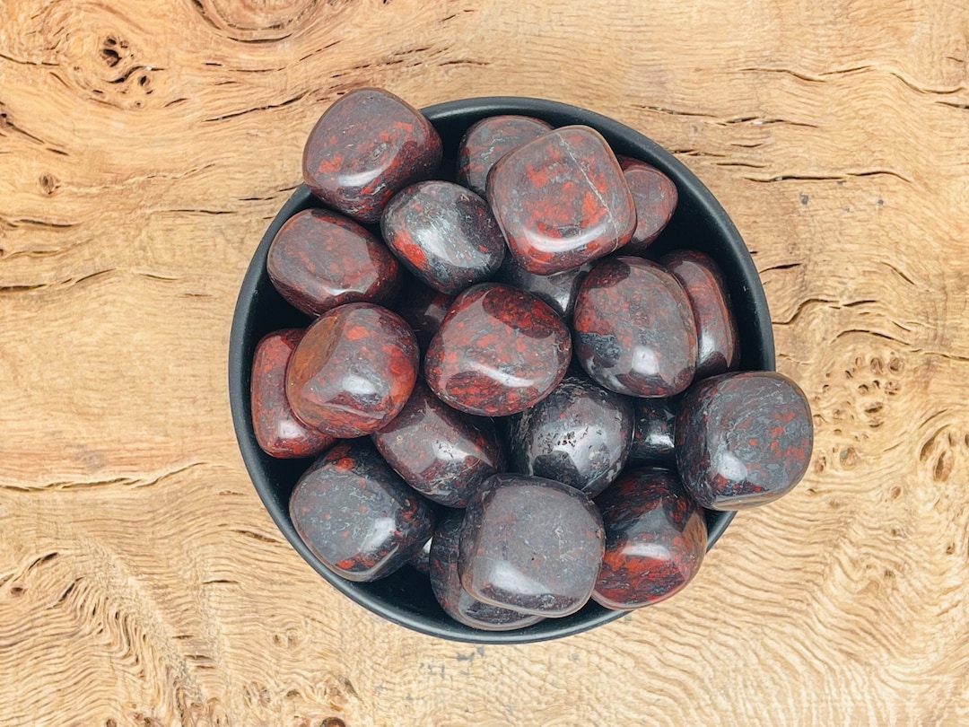 Chicken Blood Jasper Tumbled Stone - Natural Crystal - Blood Stones ...