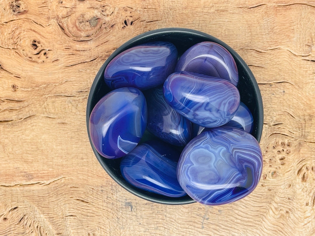 Purple Agate Tumbled Stone - Select Size Sardonyx - Massage Stones Root ...