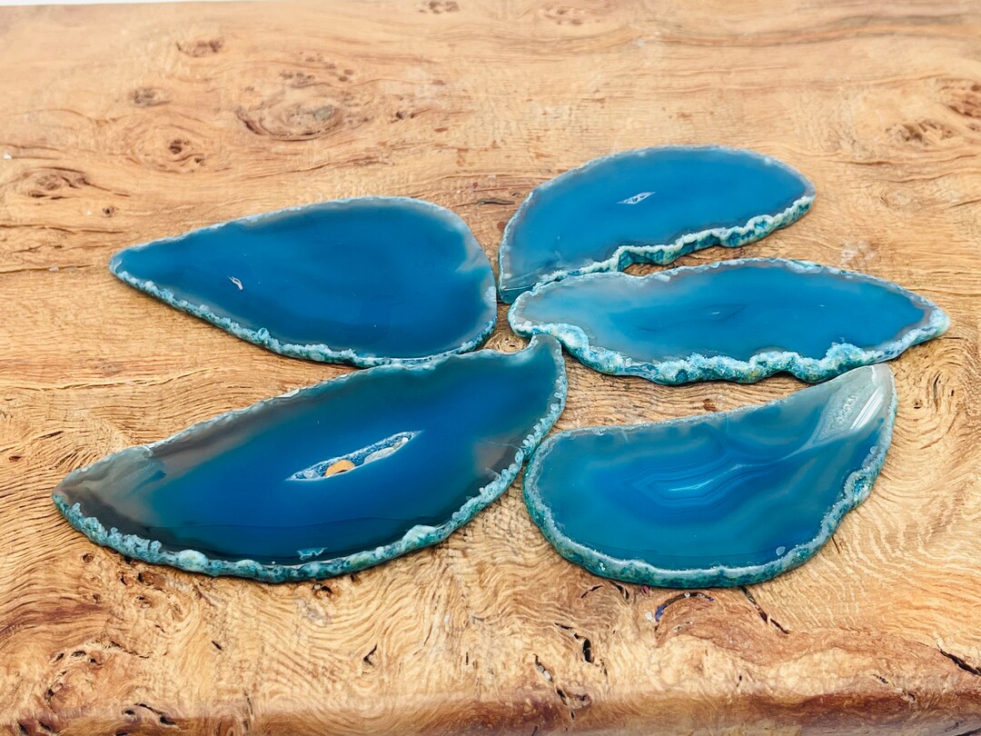 Blue Agate Slice Crystal - Agate Slab Geode - Genuine Agate Slice ...