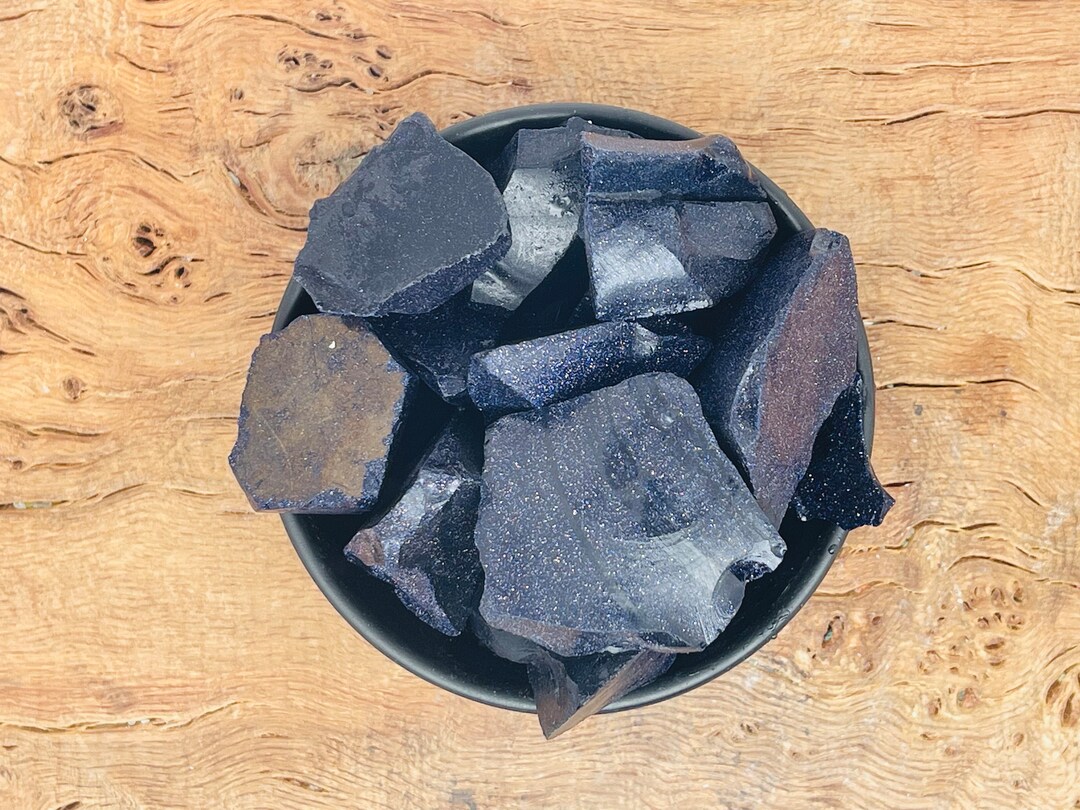 Blue Goldstone Rough Stone -blue Sandstone Crystal - Courage Stone ...