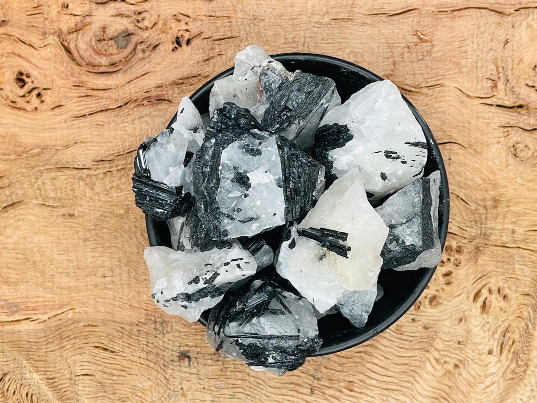 Tourmalinated Quartz Rough Stone - Black Tourmalinated Quartz Raw ...
