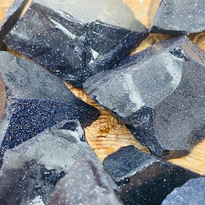 Blue Goldstone Rough Stone -blue Sandstone Crystal - Courage Stone ...
