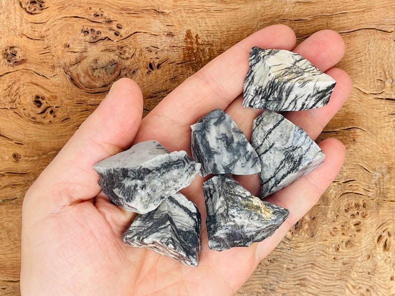 Spiderweb Jasper Rough Stone - Raw Black Spider Web Jasper - Picasso ...