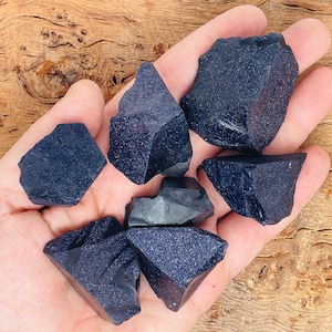 Blue Goldstone Rough Stone -blue Sandstone Crystal - Courage Stone ...