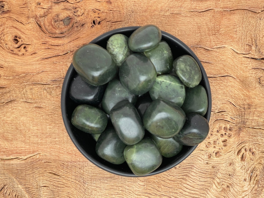 Green Jade Tumbled Stone - Jade Tumble - Tumbled Jadeite - Green ...