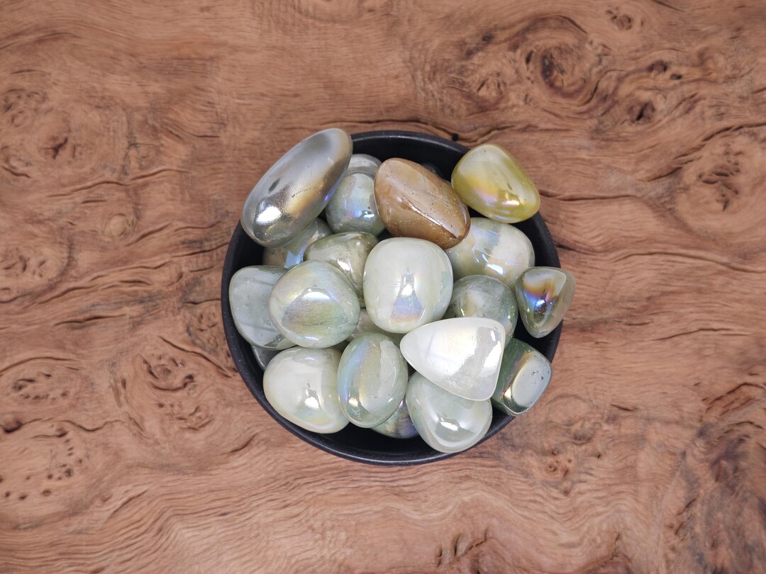 Aura Light Jade Tumbled Stone - Aura Polished Stone - Healing Crystal ...