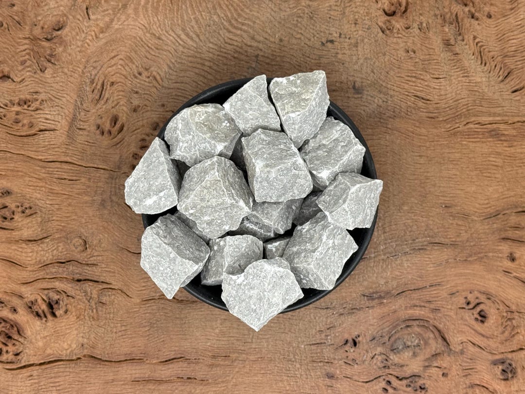 Gray Limestone Rough Stone - Natural Sedimentary Stone - Rustic Crystal ...