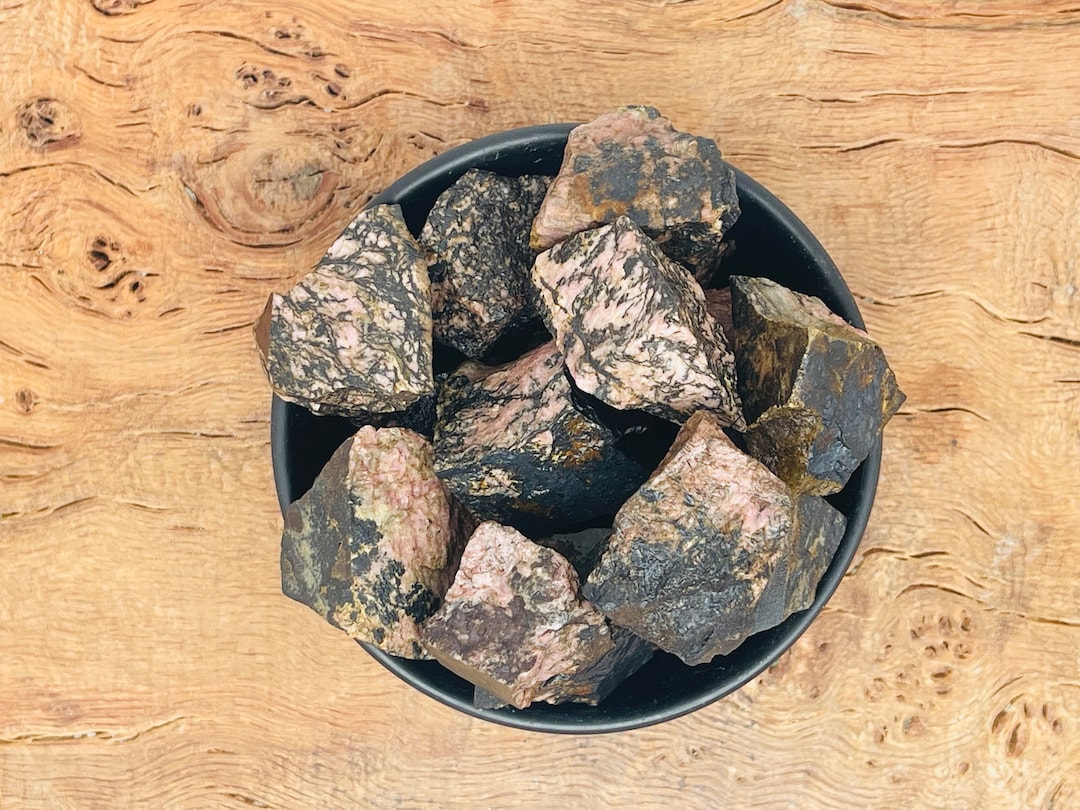 Rhodonite Rough Stone - Raw Rhodonite Crystal - Mineral Crystal ...