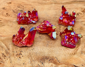 Bulk Sale Beautiful Red Aura Crystal Cluster/ Natural Raw Crystal ...