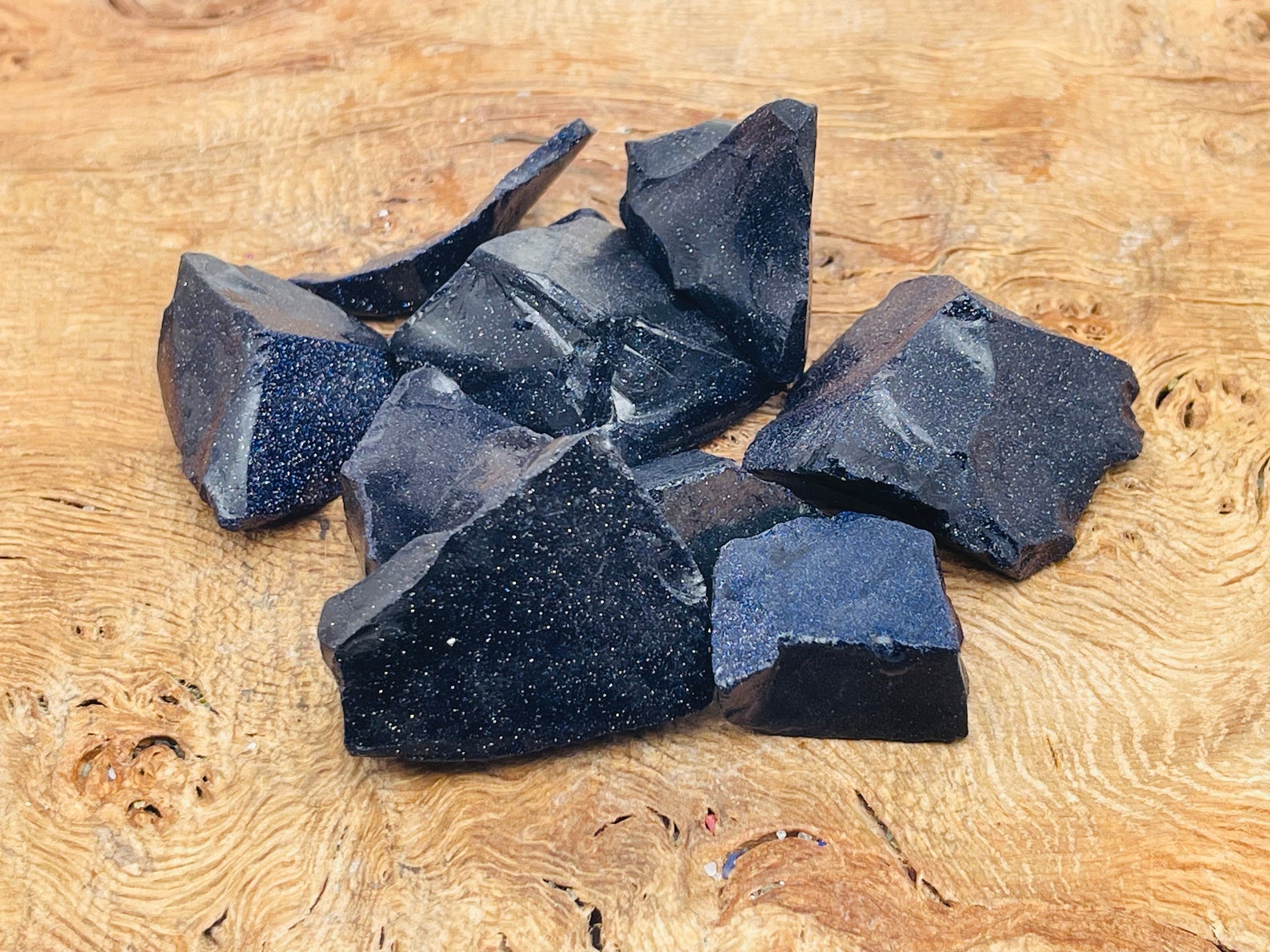 Blue Goldstone Rough Stone -blue Sandstone Crystal - Courage Stone ...
