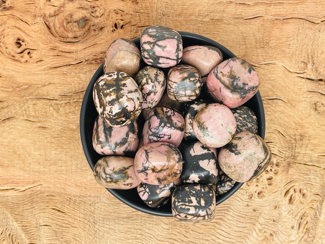 Rhodonite Tumbled Stone - Healing Rhodonite - Polished Rocks ...