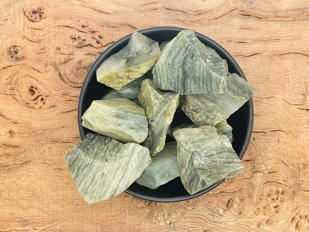 Green Rutile Quartz Rough Stone - Green Rutilated Crystal - Healing ...