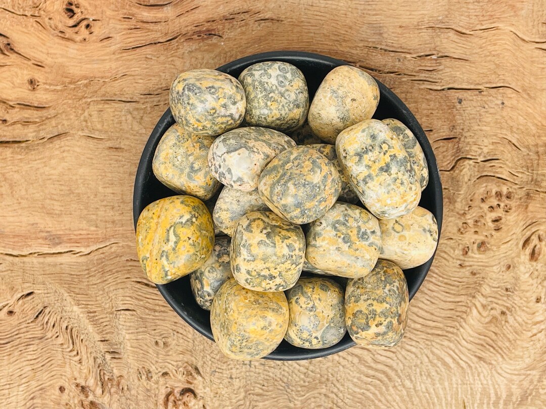 Yellow Leopard Skin Jasper Tumbled Stone - Tumbled Stones - Gifts ...