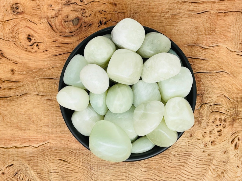 Light Jade Tumbled Stone New Jade Crystal Serpentine - Etsy