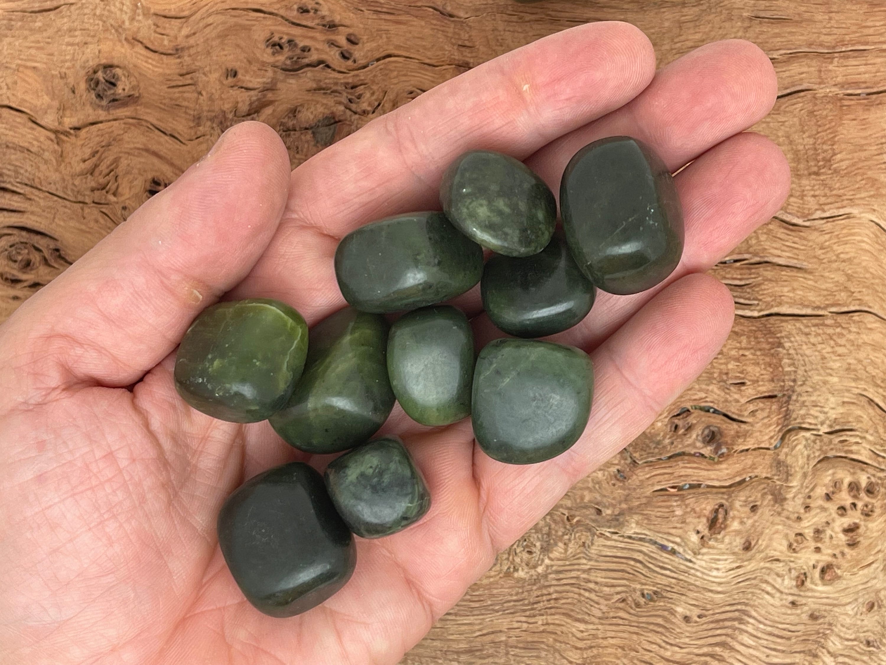 Green Jade Tumbled Stone - Jade Tumble - Tumbled Jadeite - Green ...