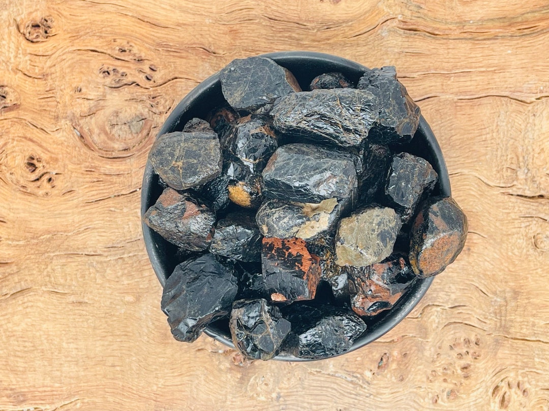 Augite Rough Stone - Raw Augite Crystal - Negative Protection - Black ...