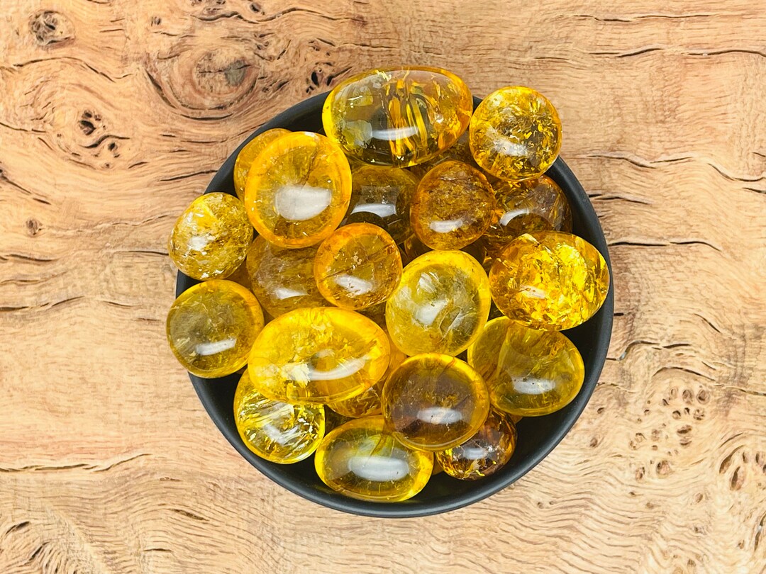 Natural Citrine Tumbled Stone - Cracked Citrine Crystals - Reiki - Luck ...