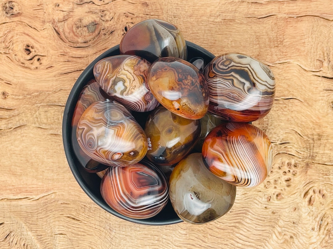 Sardonyx Agate Tumbled Stone - Select Size Sardonyx - Massage Stones ...