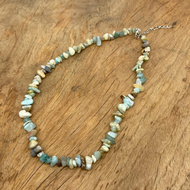 Caribbean Calcite Chip Necklace - Healing Gemstone Jewelry - Handmade ...
