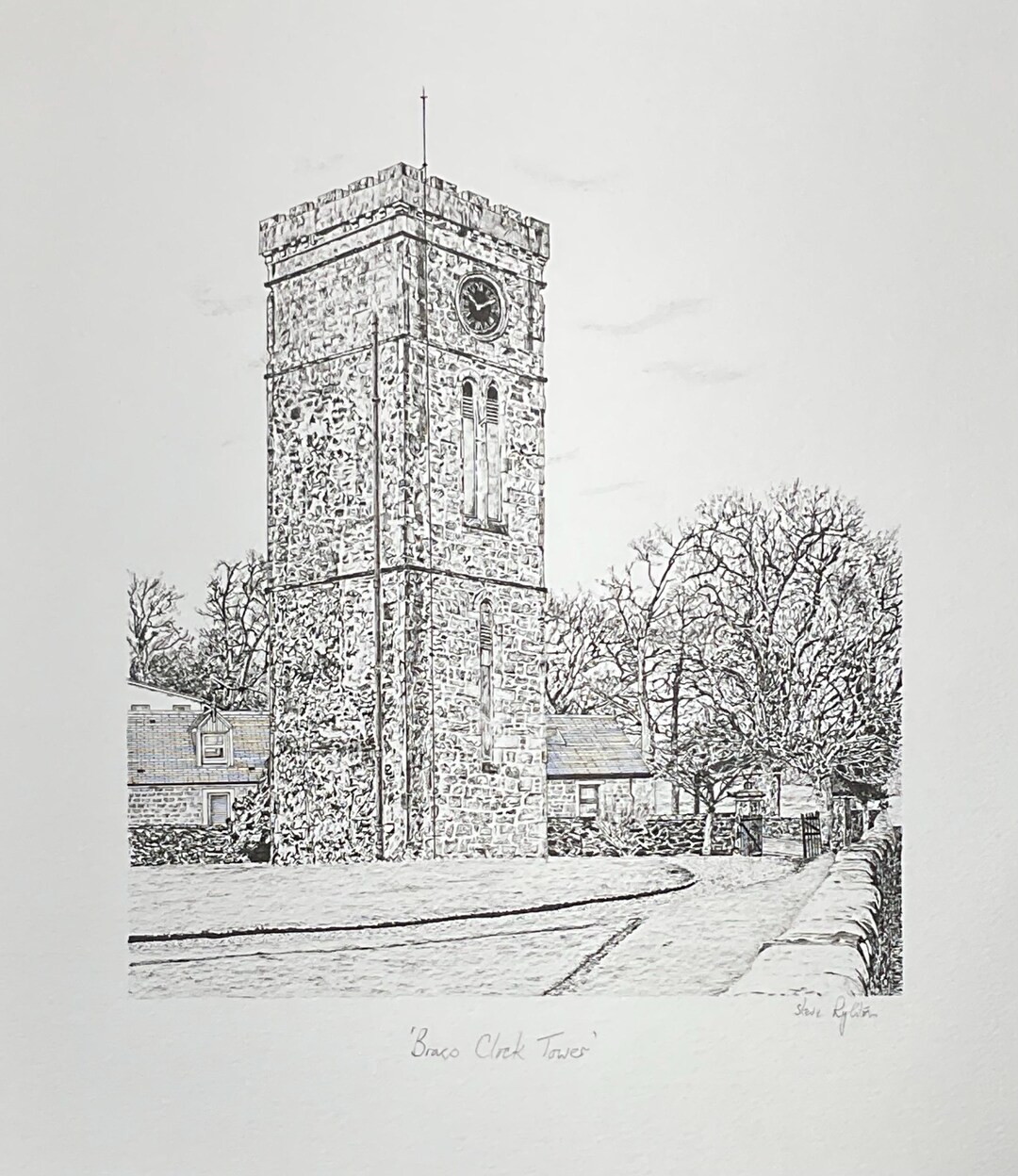 Pen and Ink Drawing, 'braco Clock Tower', Braco, Perthshire - Etsy