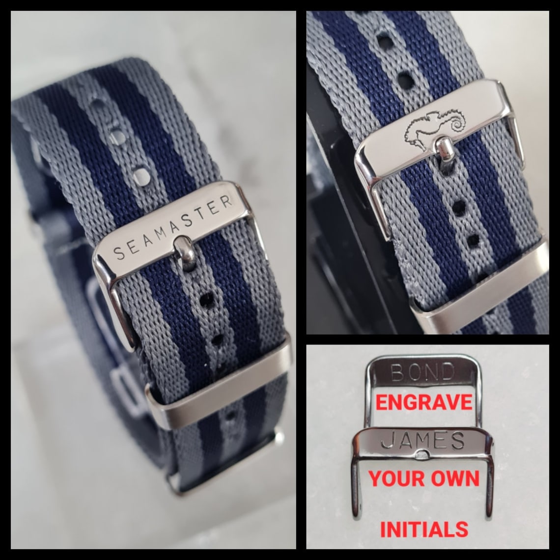 18mm 20mm 22mm SEAMASTER Watch Strap Buckle Military Ballistic Nylon ...