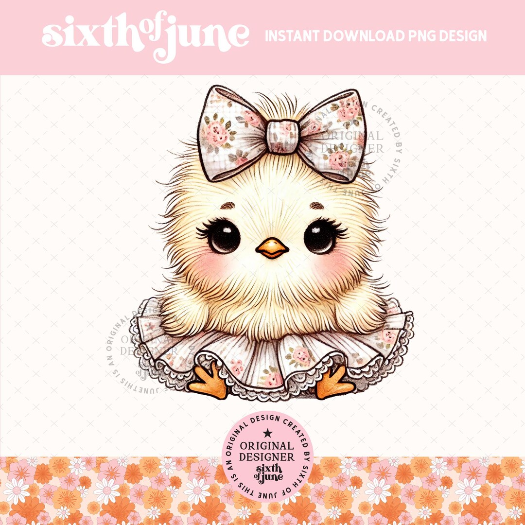 Cute Easter Baby Chick Clipart Png Design, Leopard Print Bow, Farm ...