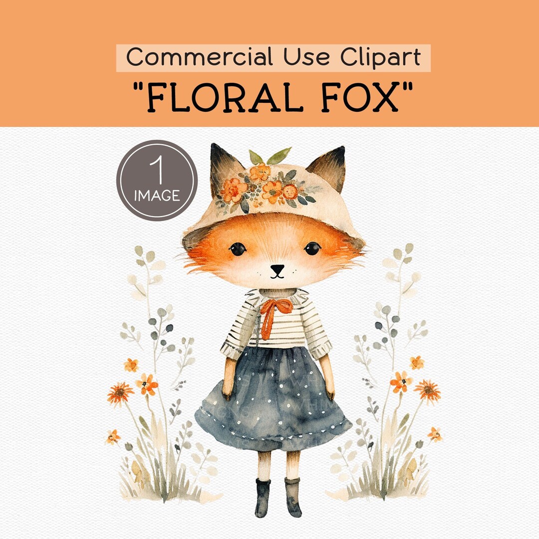 Cute Fox Clipart Woodland Fox Fox Clip Art Woodland Animal Cute Fox Svg ...