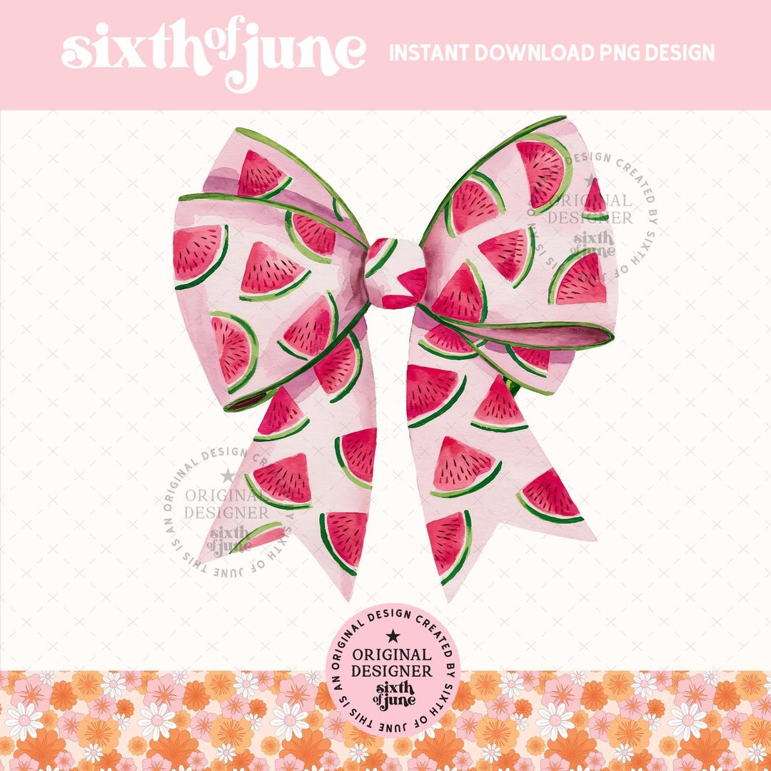 Watermelon Coquette Bow PNG, Instant Digital Download PNG, Fruit T ...