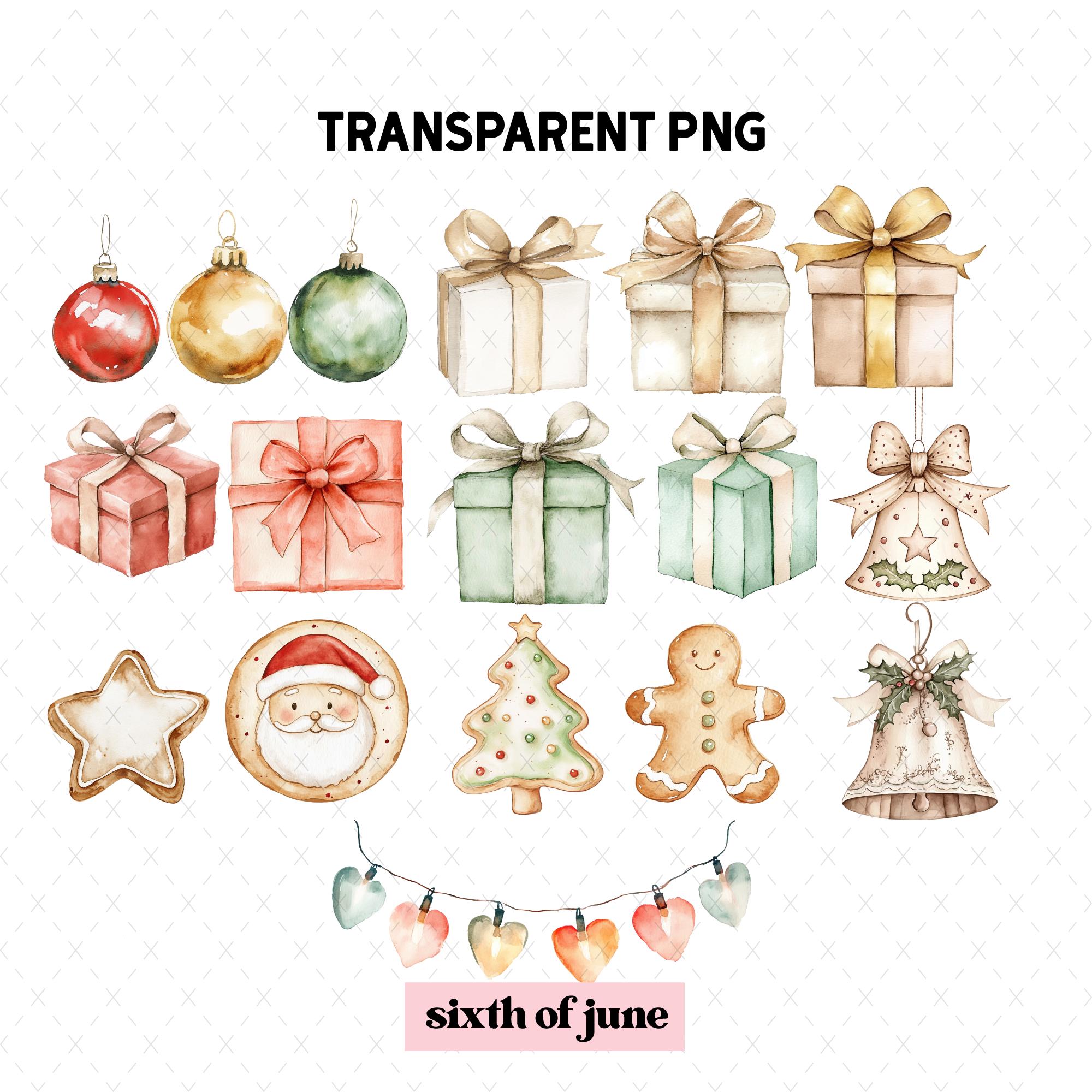 Cute Christmas Day Watercolor Clipart, Christmas Family Clipart, Cute ...