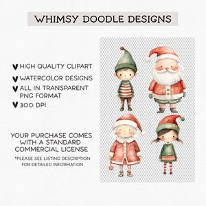 Santa & Friends Clipart Pack, Cute Santa Clause Clipart, Reindeer ...