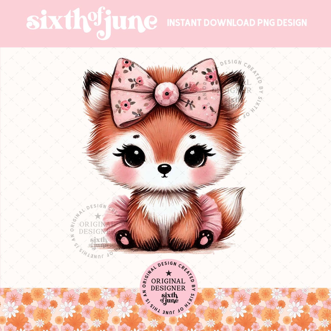 Cute Spring Tutu Fox Png, Woodland Spring Decor Sublimation Design ...