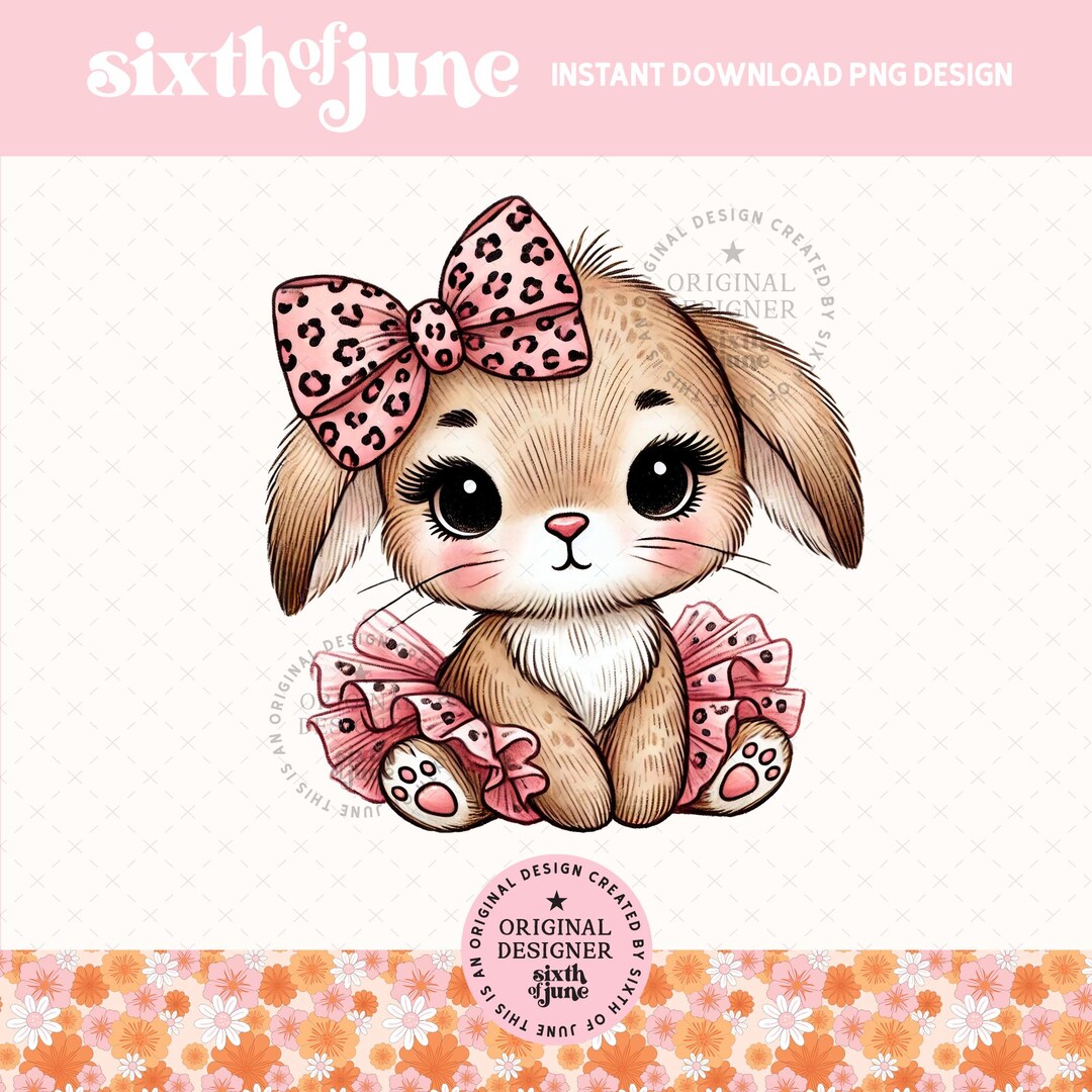 Cute Leopard Print Bunny Clipart Png Design, Woodland Animal Bunny ...