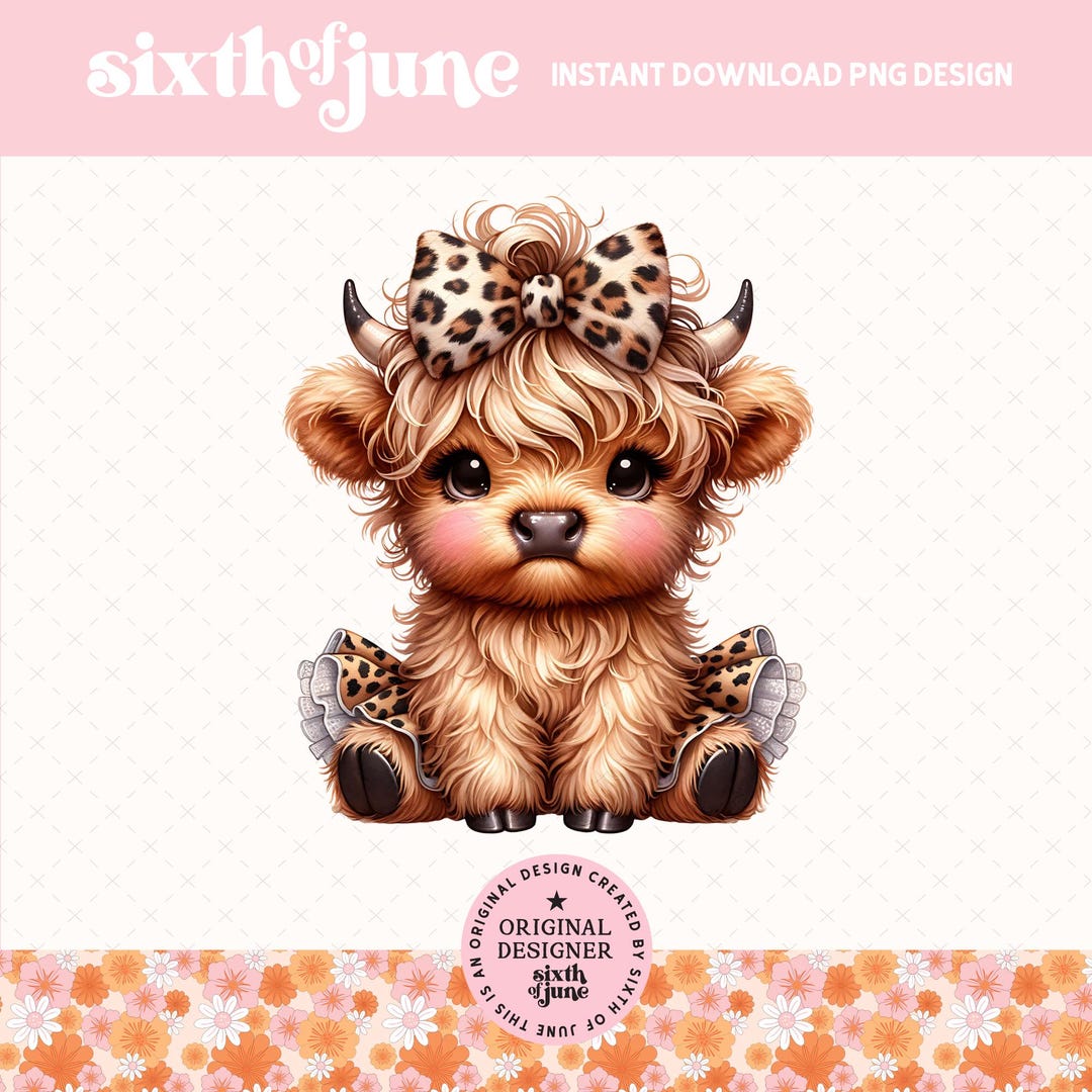 Highland Cow Png, Coquette Highland Cow Design, Western Png, Cow Bundle ...