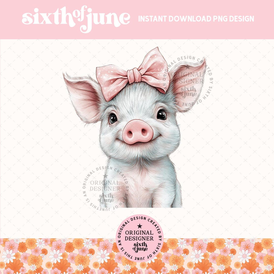 Cute Pig Png, Pink Coquette Bow, Pig Designs, Farm Animal Clipart, Baby ...