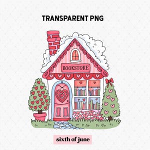 Valentines Book Lover PNG Illustration, Seasonal Bookshop Clipart ...