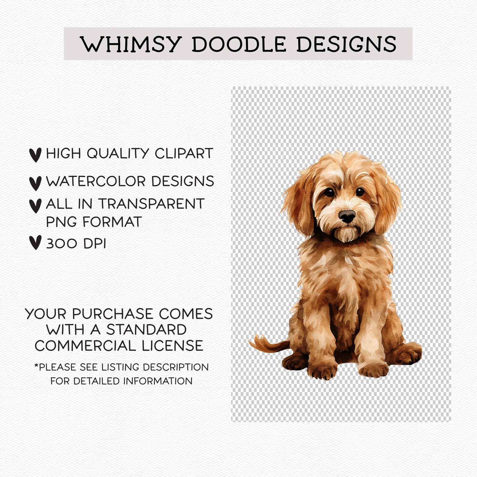 Watercolor Cockapoo Puppy Clipart, Cute Dog Illustration, Digital ...