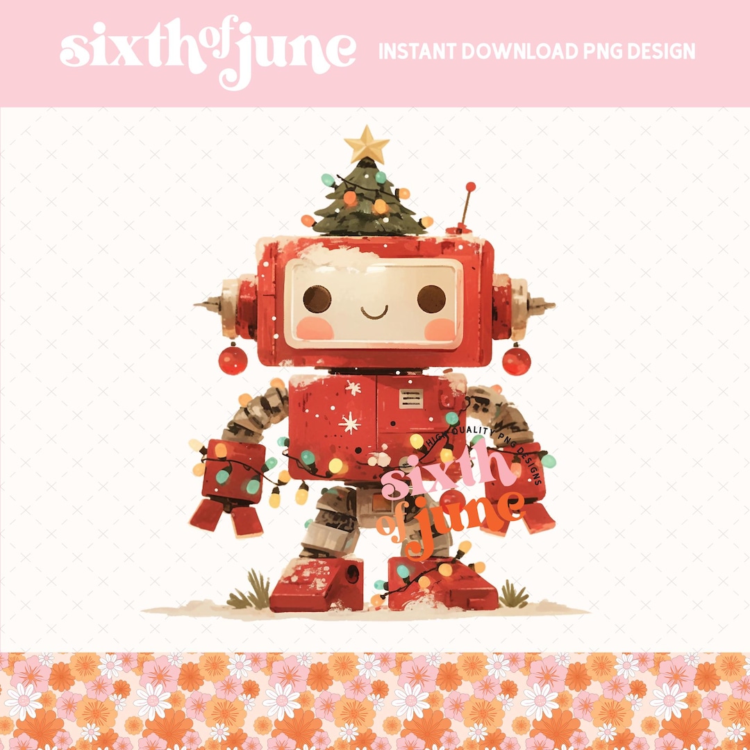 Christmas Robot PNG, Holiday Robot Clipart, Cute Robot Sublimation ...
